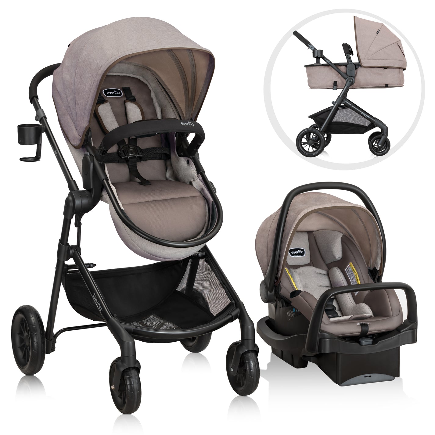 Pivot Modular Travel System with LiteMax Infant Car Seat | Evenflo ...